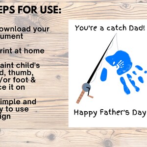 FIVE Father's Day Handprint Art Printable Keepsake, Footprint Art Craft ...