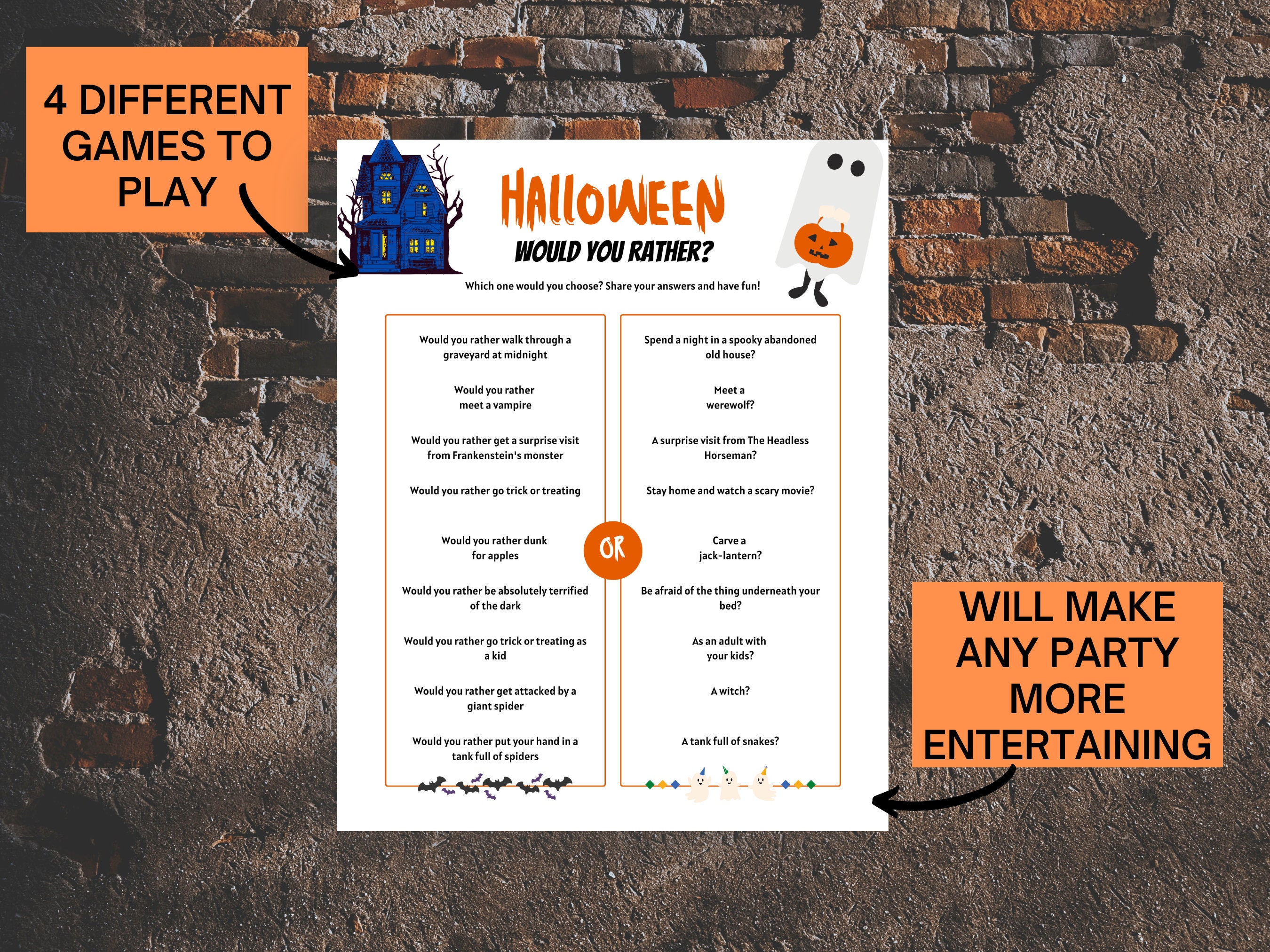 Halloween Printable Game Bundle, Halloween Games for Kids, Adult ...