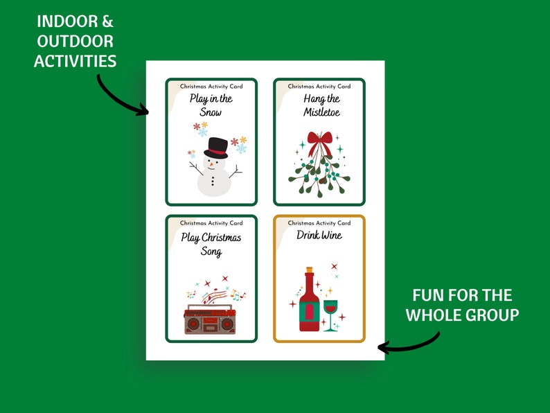 Fun Christmas Advent Activity Cards, Christmas Advent Cards, Kids ...