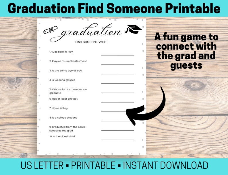 Find Someone Who Grad Game, 2023 Graduation Games, Graduation Party ...