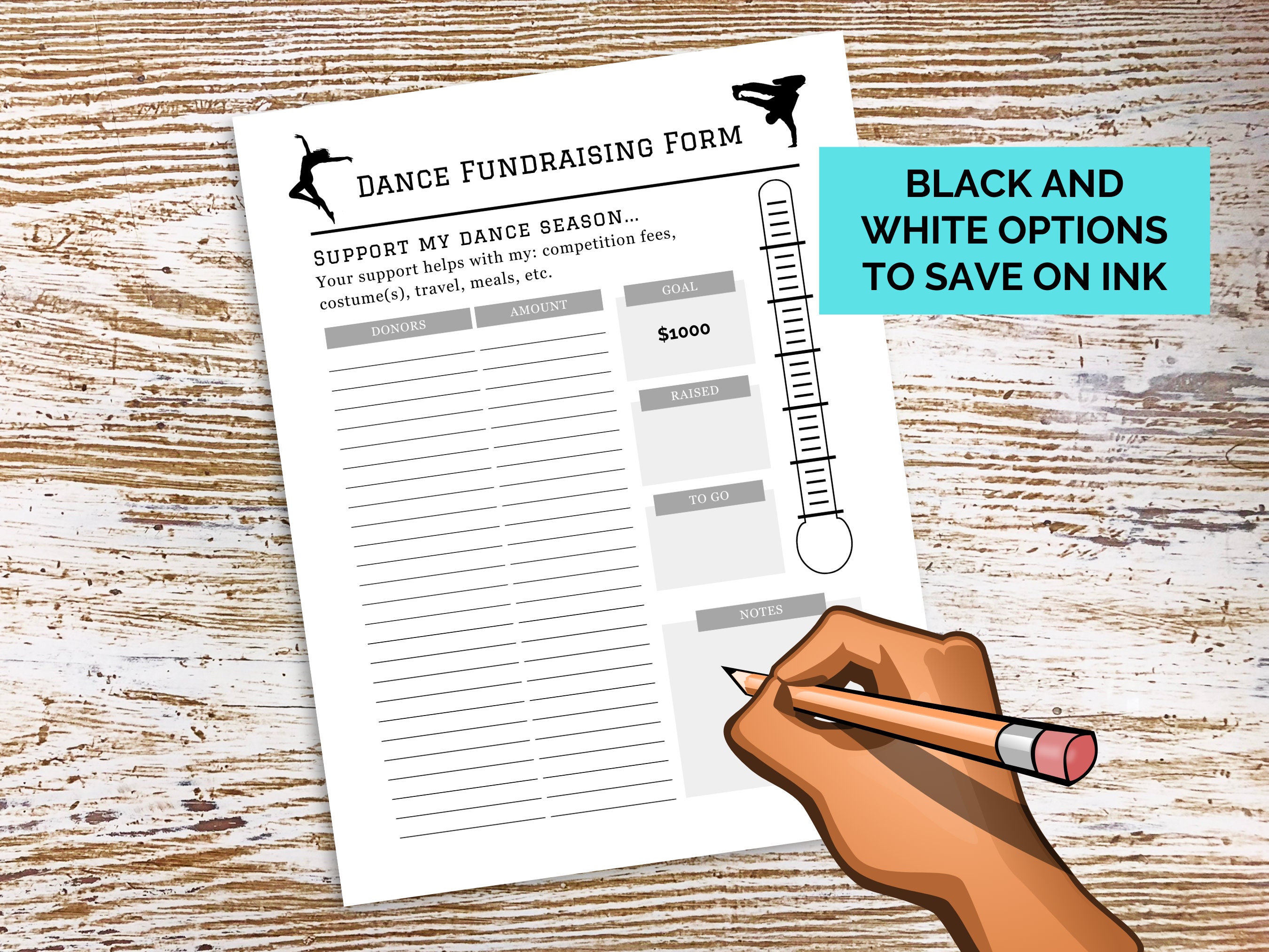 Dance Fundraising Form Printable, Dance Competition Fundraising Form ...