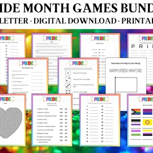 14 PRIDE Month Games Bundle Printable, LGBTQ+ Pride Party Game, Pride ...