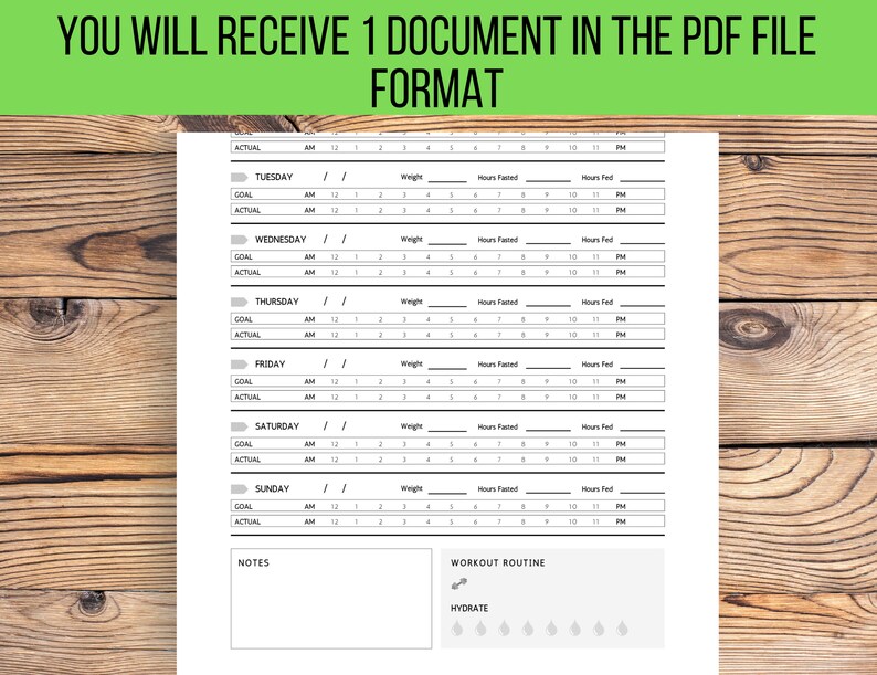 Intermittent Fasting Log Printable - Etsy