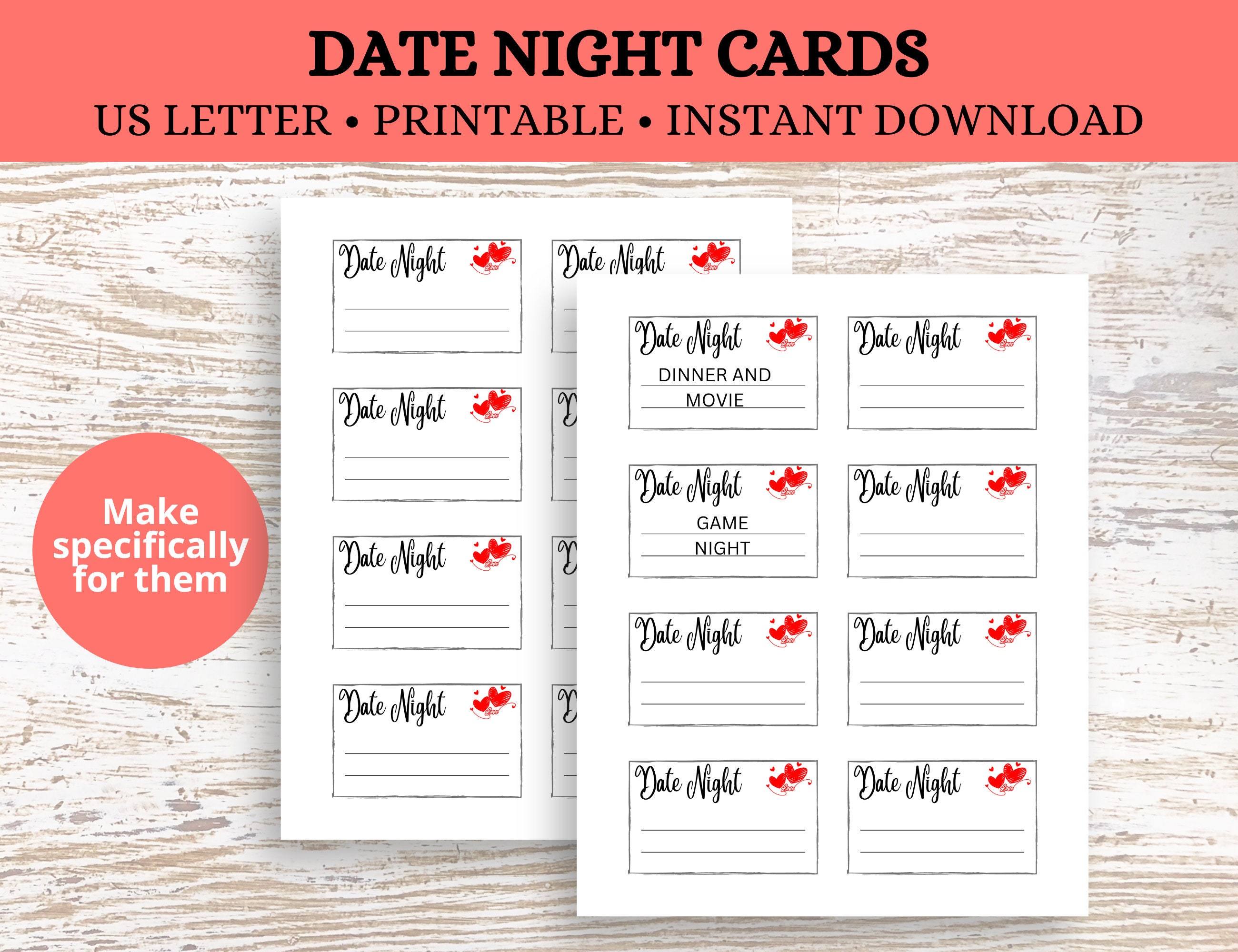 Date Night Cards Printable - Etsy