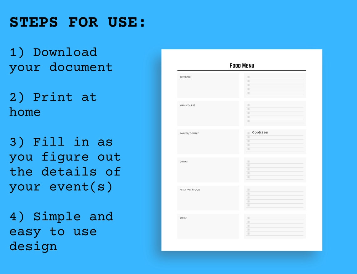 Printable Event Planner, Event Planner Pdf, Minimalistic Event Planner ...