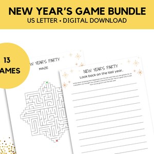 13 New Year's Game Bundle, New Years Printable, New Years Games ...