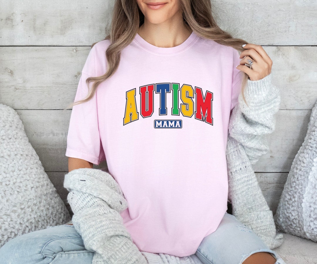 Colorful Autism Mama Comfort Colors Shirt, Autism Awareness Month Shirt ...
