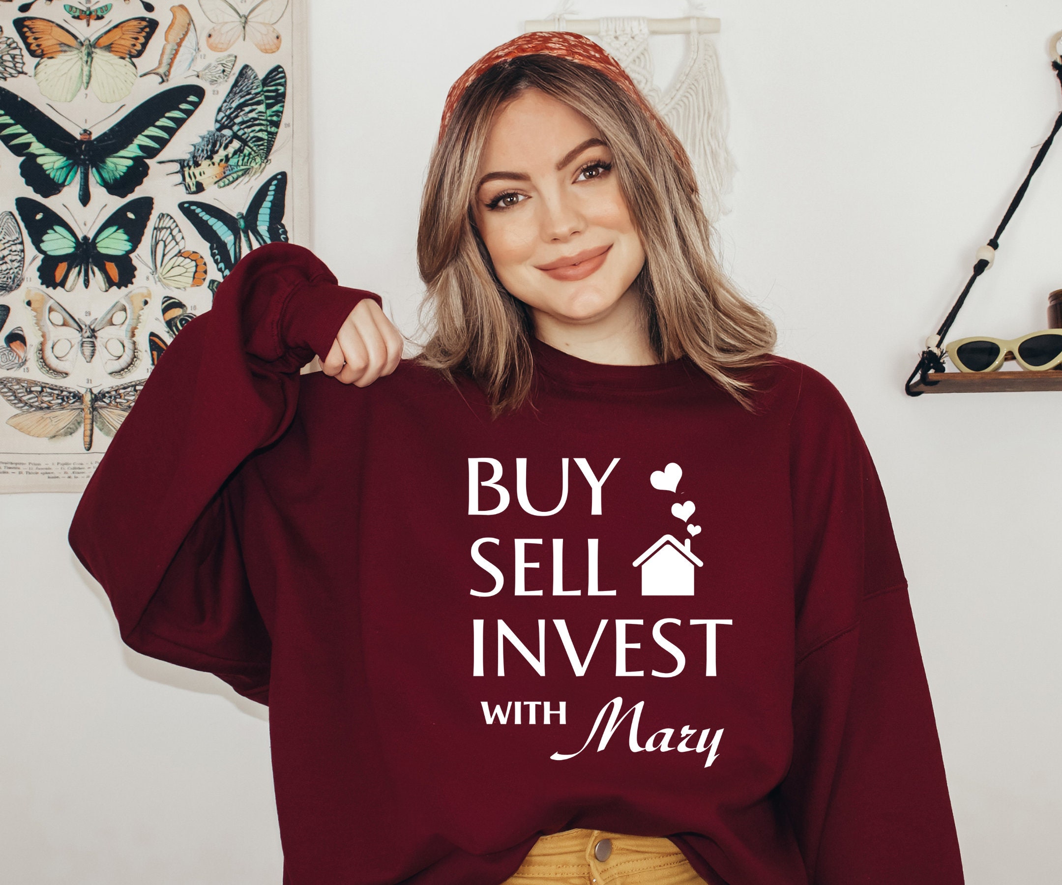 Custom Real Estate Agent Sweatshirt, Personalized Realtor Hoodie ...