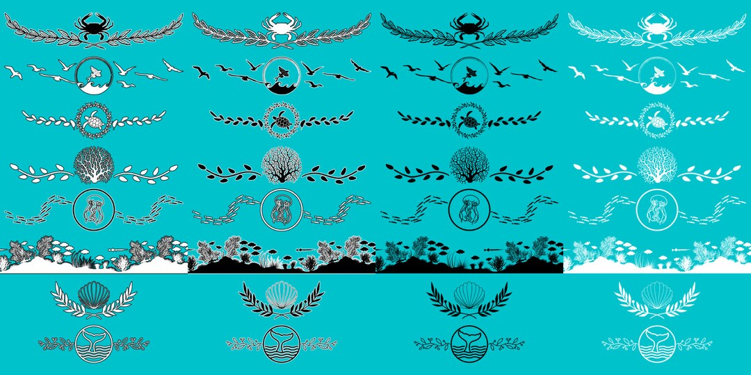 Ocean Divider Themed Digital Page Dividers 1000 X 250 Px - Etsy