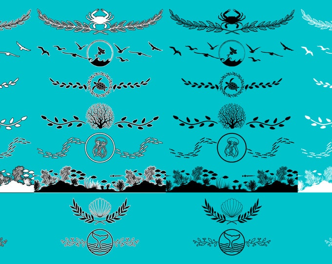 Ocean Divider Themed Digital Page Dividers 1000 X 250 Px - Etsy