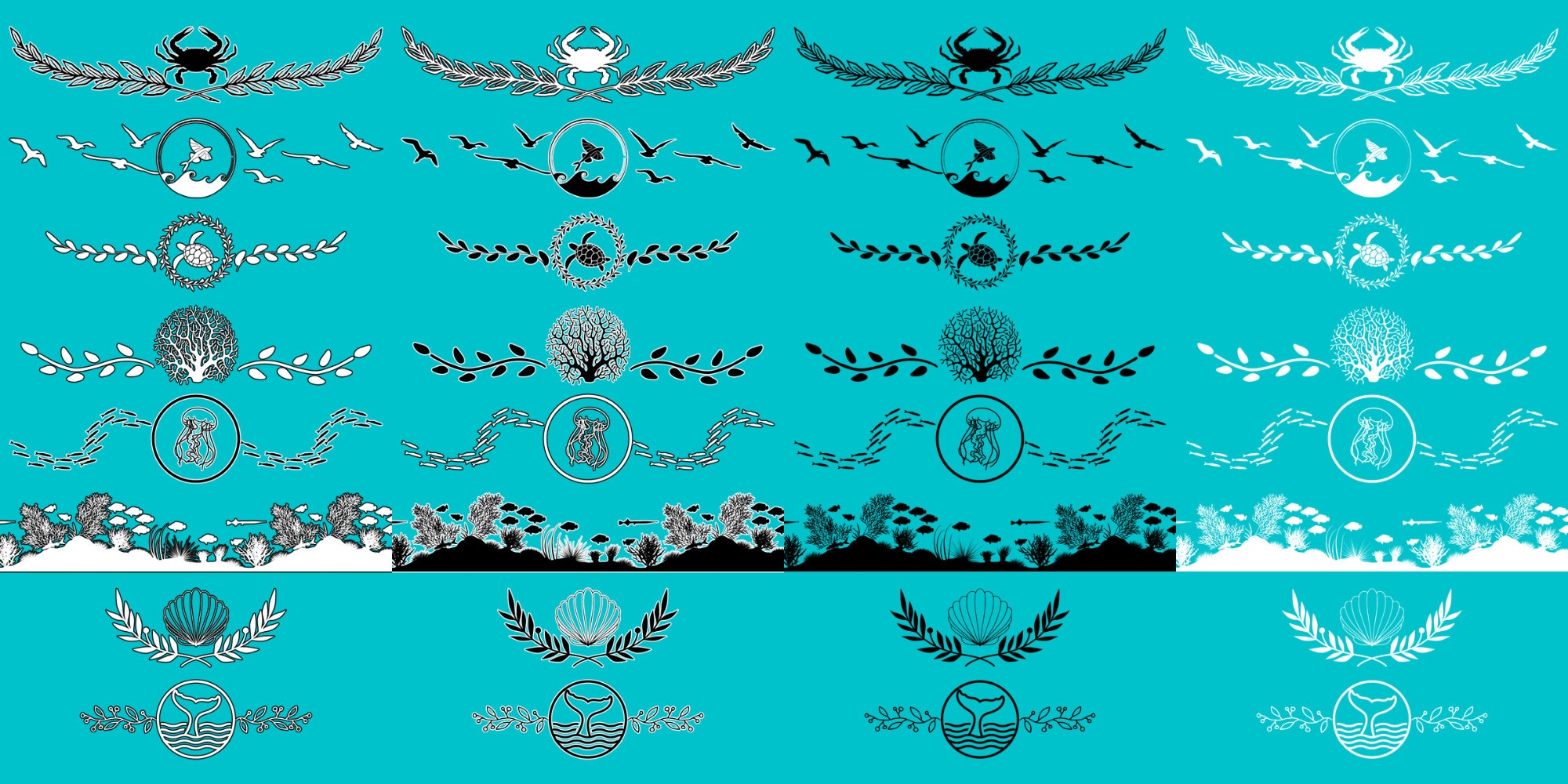 Ocean Divider Themed Digital Page Dividers 1000 X 250 Px - Etsy