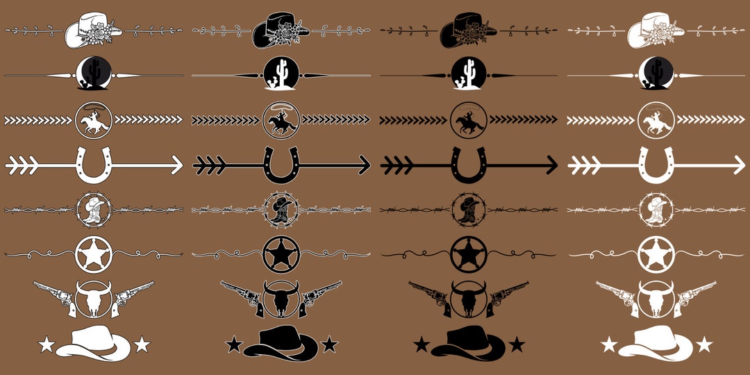 Western Cowboy Themed Digital Page Dividers 1000 X 250 Px - Etsy