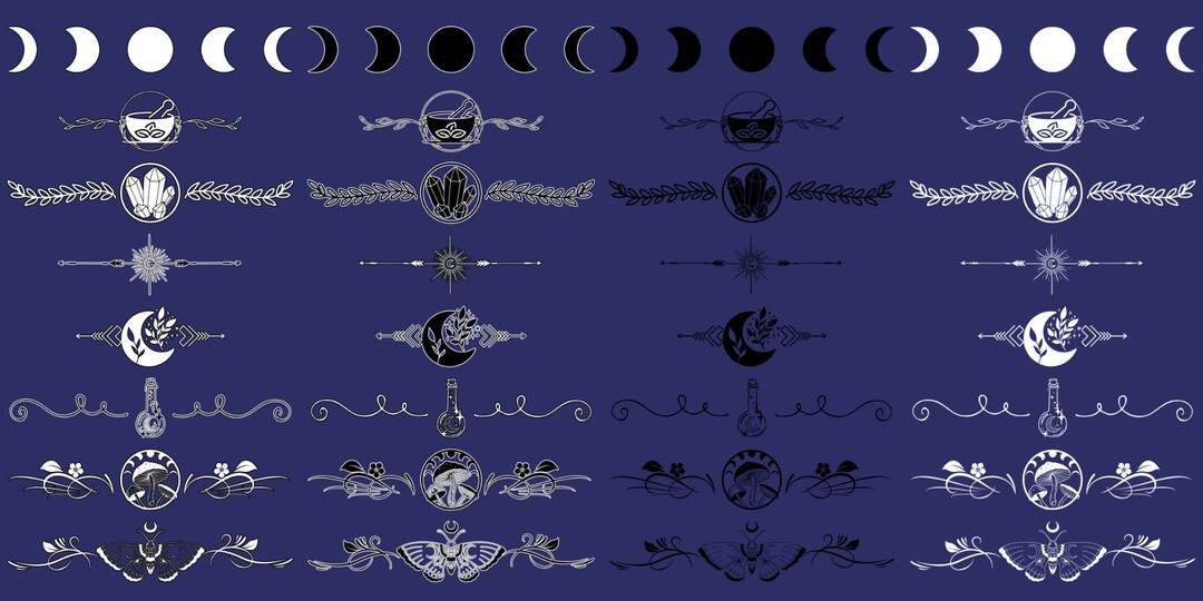 Witchy Cottagecore Themed Digital Page Dividers 1000 X 250 Px - Etsy
