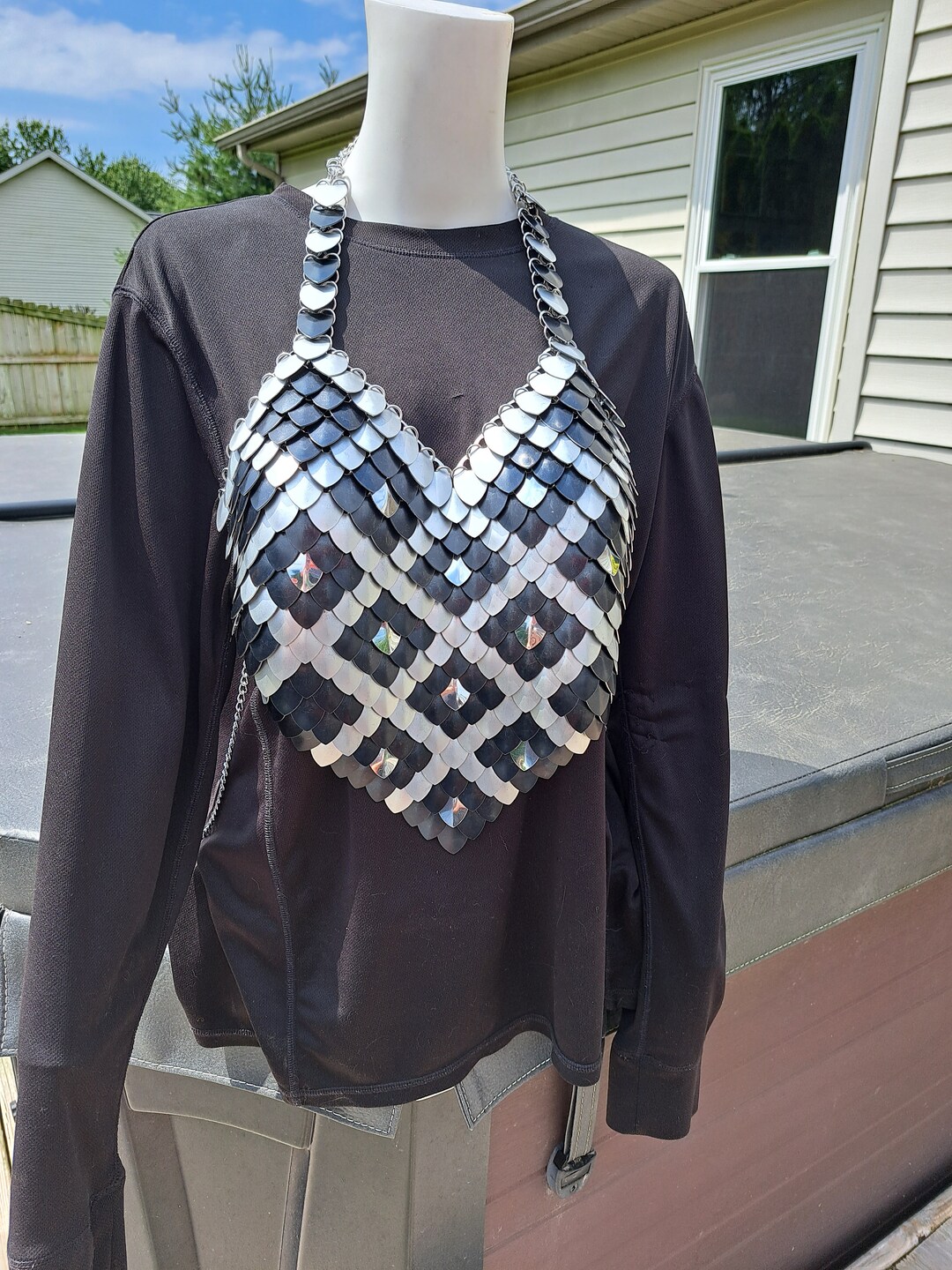 Silver Diamondback Chest Armor Halter Top - Etsy