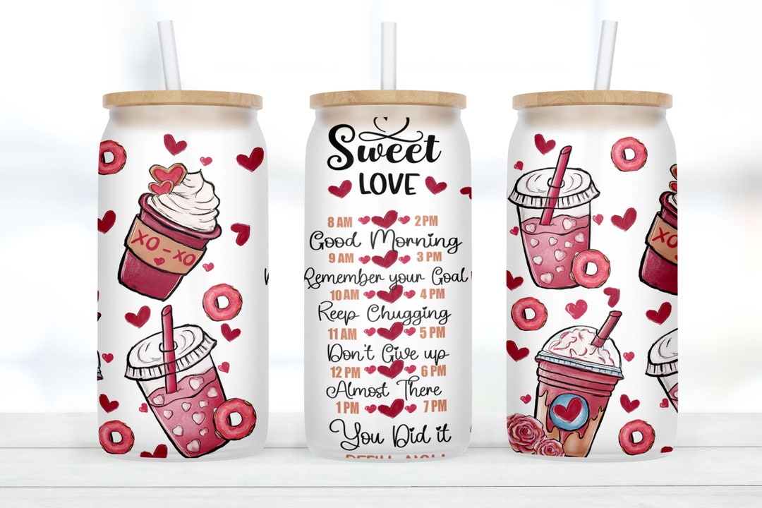 Hearts Glass Cup Beer Glass Can Sweet Love Glass Beer Can Xoxo Glass
