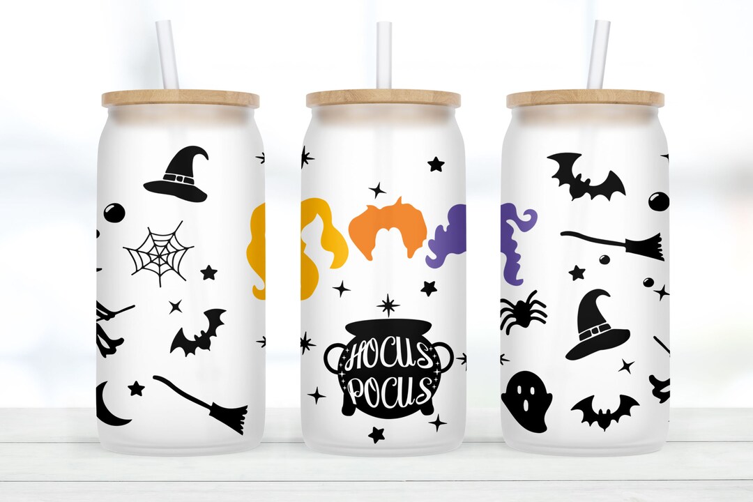 Hocus Pocus Glass Cup, Sanderson Sisters Glass Cup, Halloween Glass Cup ...