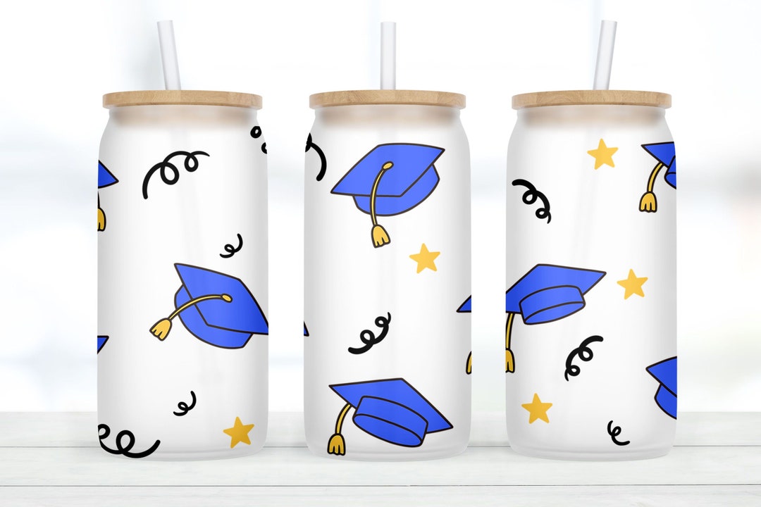 Graduation Iced Coffee Glass, Class 2023 Gift, Graduation Gift, Senior ...