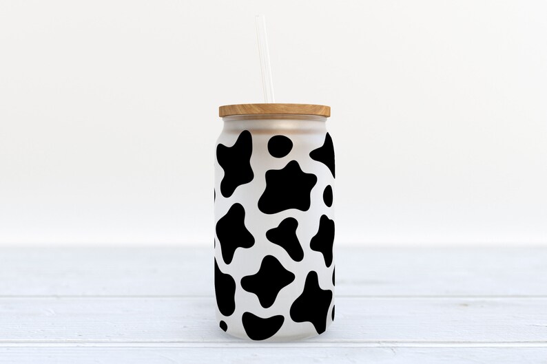 Cow Print Glass Cup Cow Print Can Cup Cow Print Cup Western - Etsy