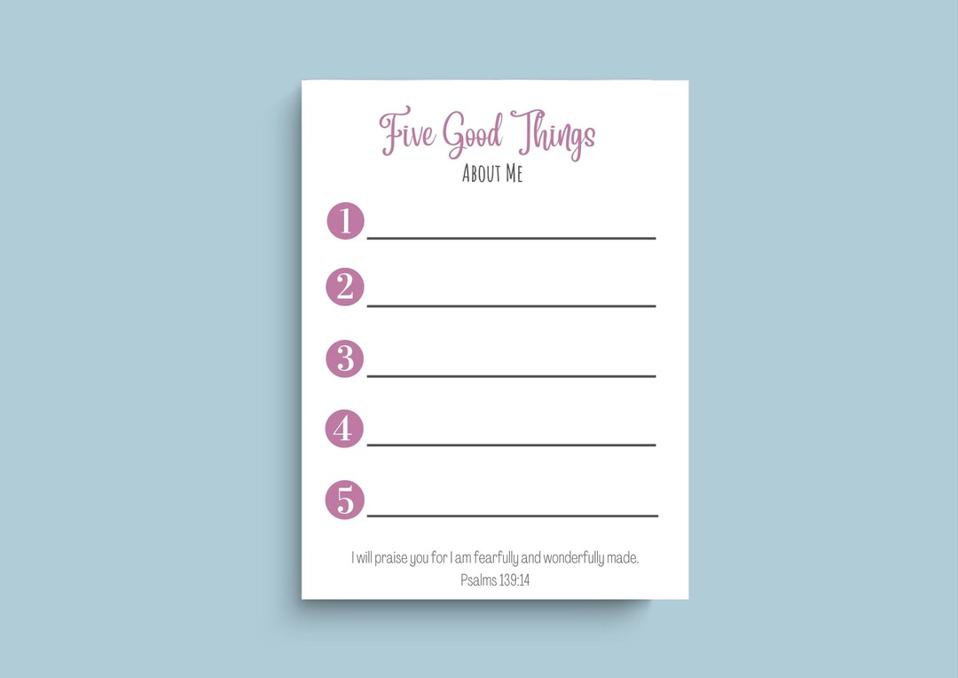 Self-esteem Worksheet Printable for Adults and Kids Mental Health ...