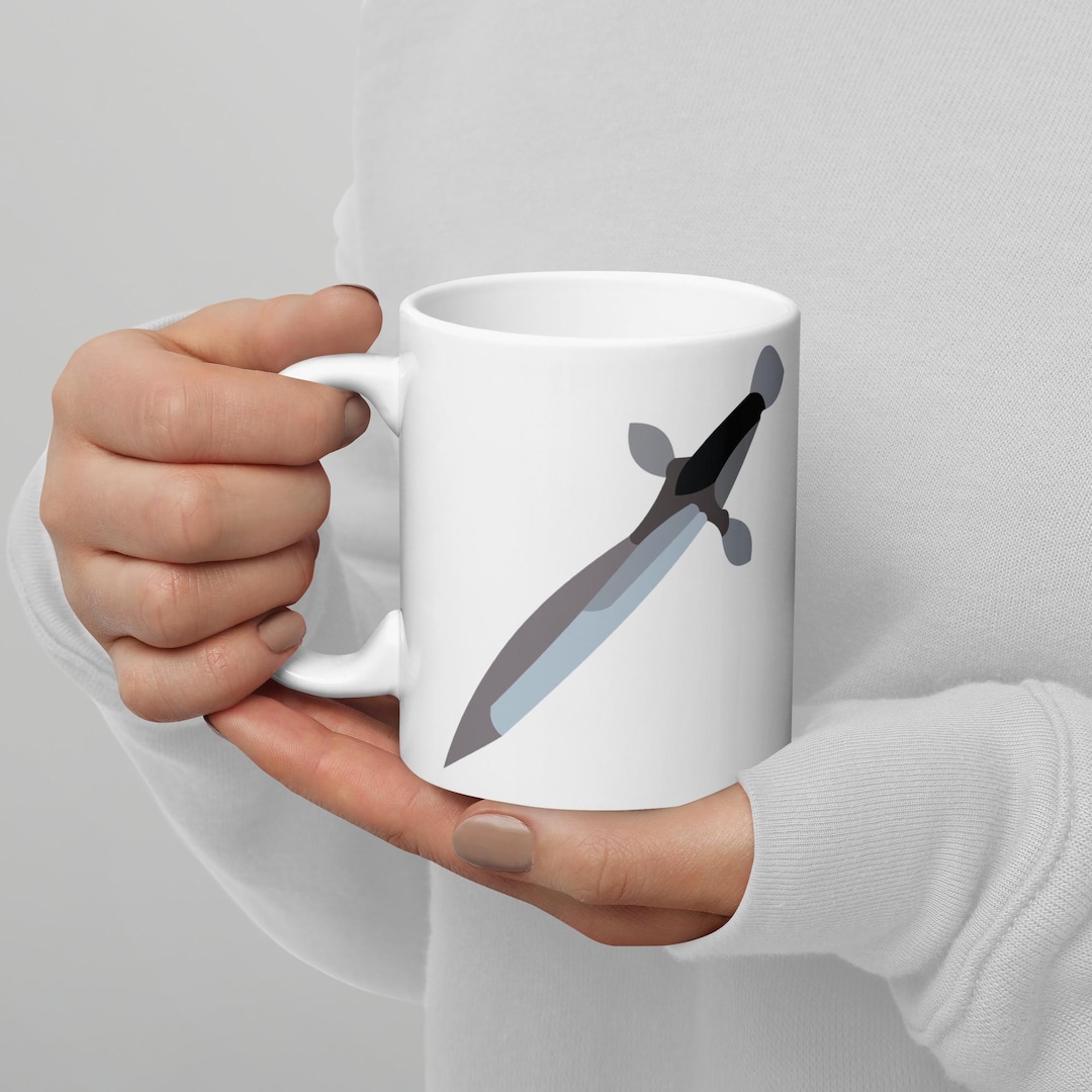 Dagger Emoji White Glossy Mug - Etsy