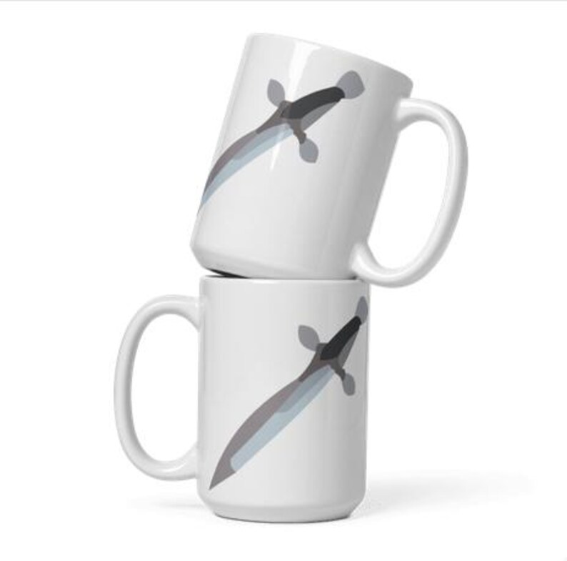 Dagger Sword Emoji White Glossy Mug - Etsy