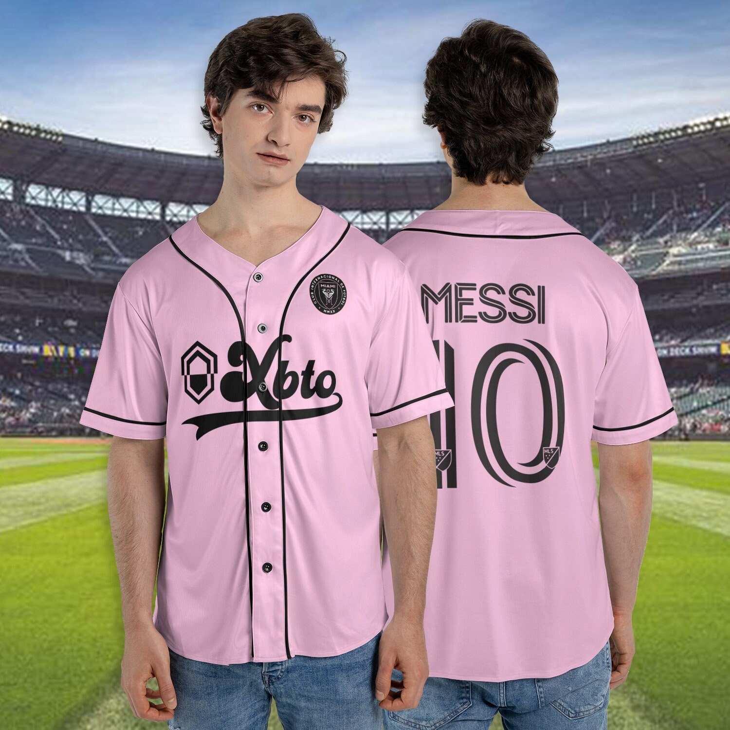 Messi M10 Inter Miami Football Club 2023 Baseball Jersey