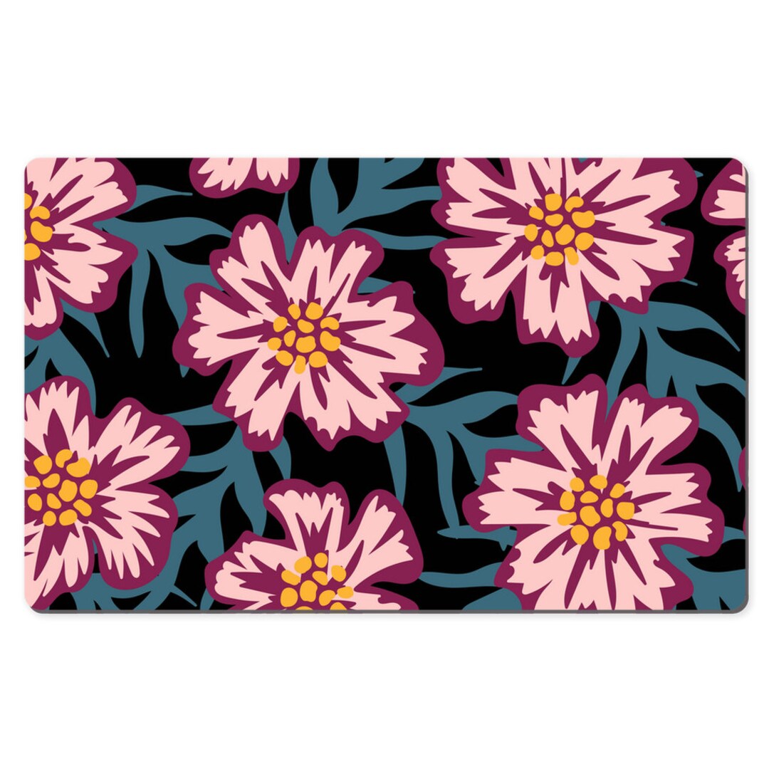 Pressed Flowers Art Geometric Pattern Abstract Desk Mat, Extra Large ...