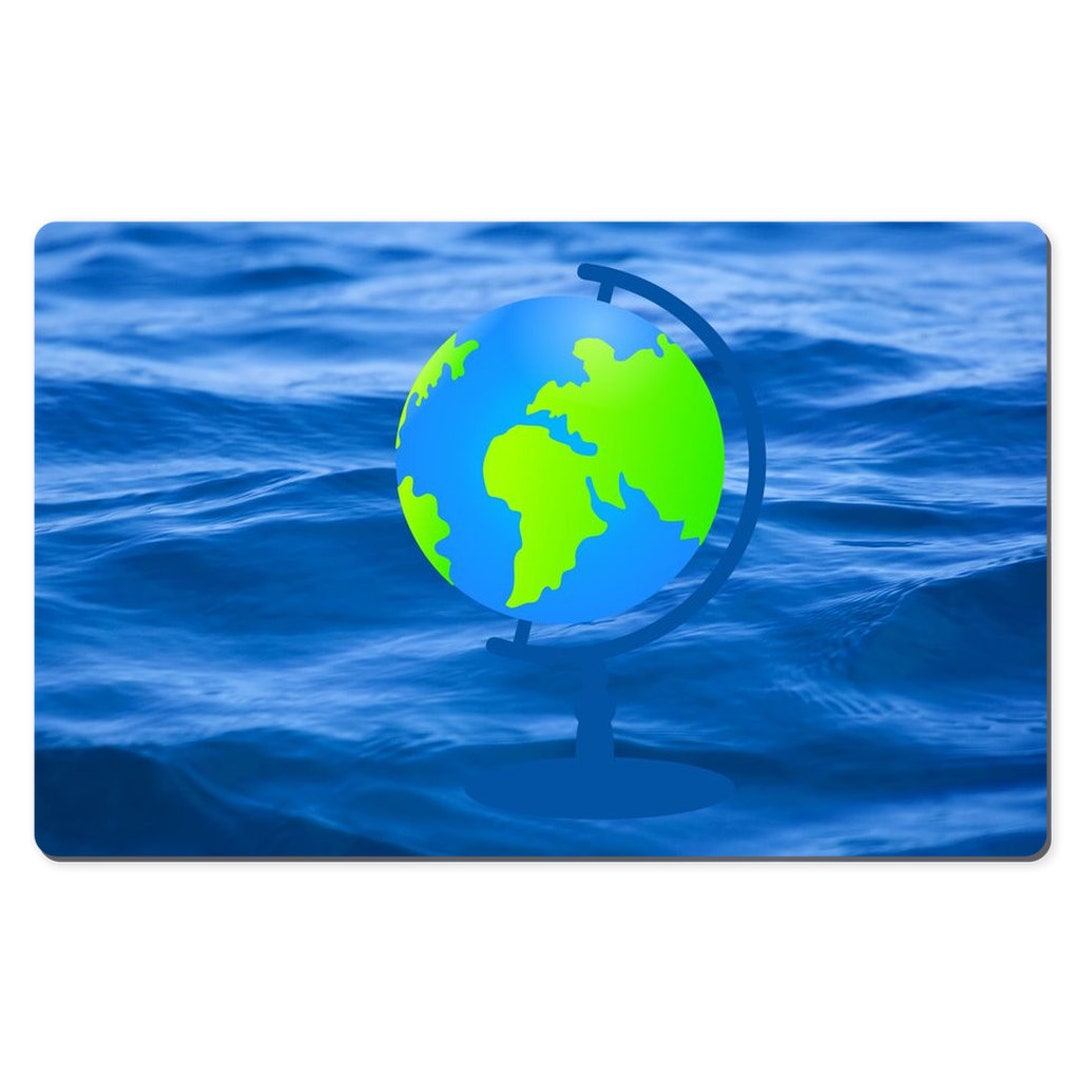 Cool Blue Ocean Water With World Map Desk Mat - Etsy