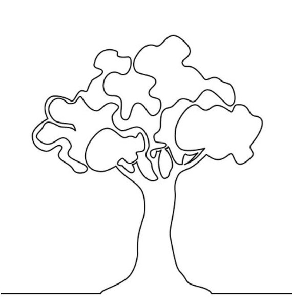 Tree Continuous One Line Drawing of Nature Tree Illustration - Etsy