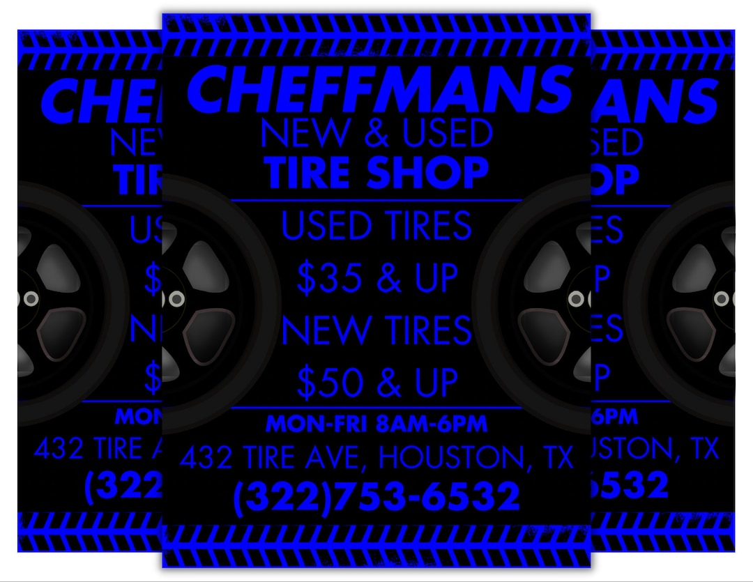 Blue Tire Company Sales Flyer Template, Used Tires Poster - Etsy