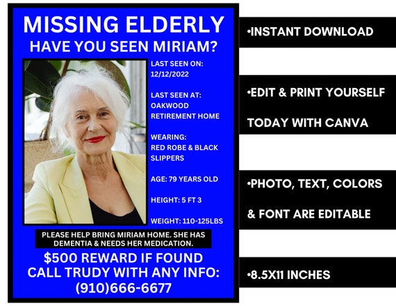 Missing Reward Poster Template