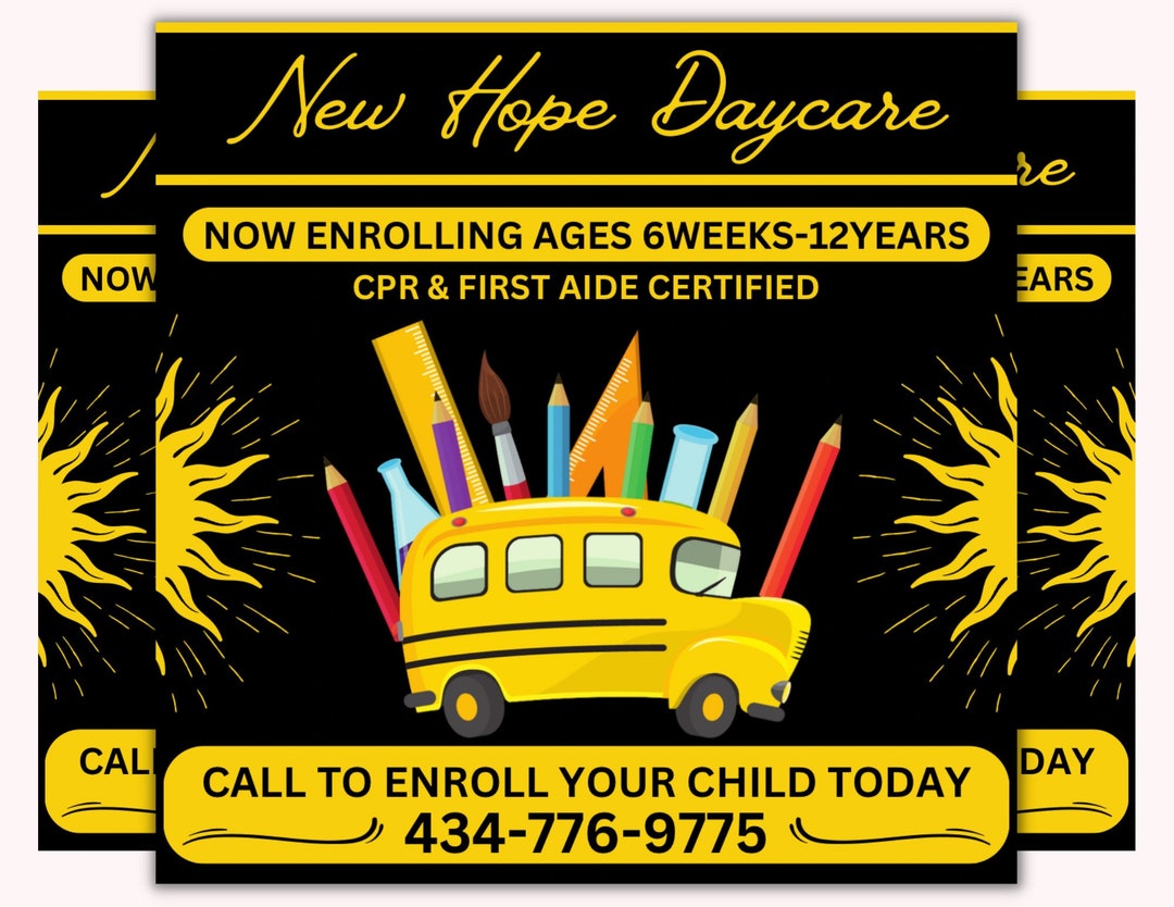 Daycare Enrollment Flyer Template Editable Home - Etsy