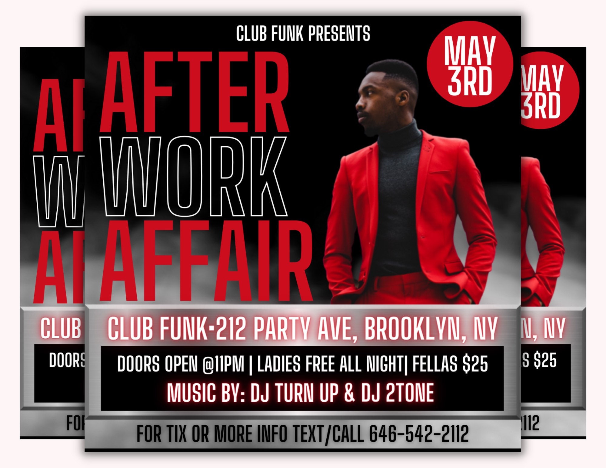 Red Club Event Promo Flyer Template, DJ Event Flyer, Night Club Social ...