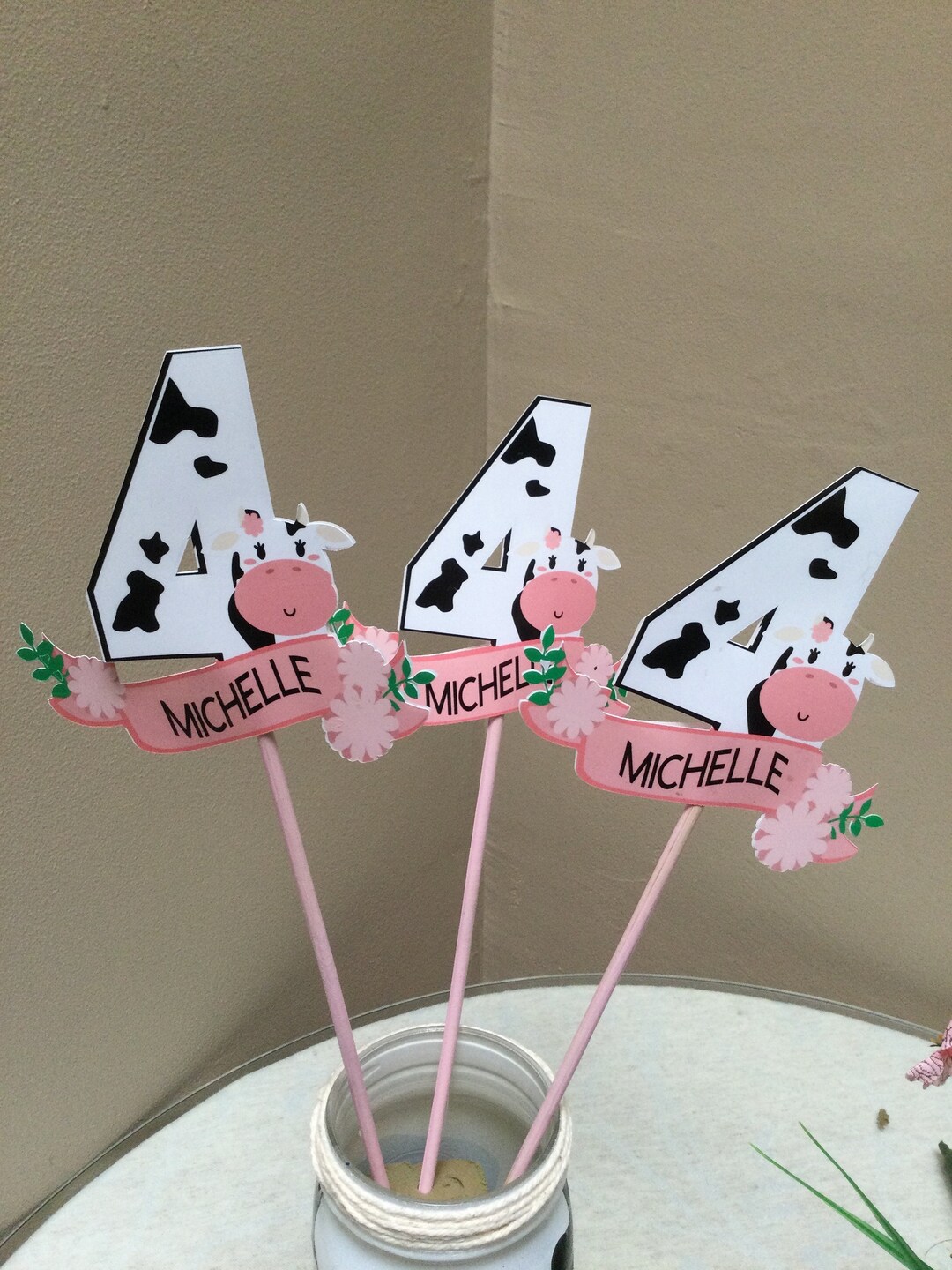 Cow Print Number Cut Outs personalized - Etsy