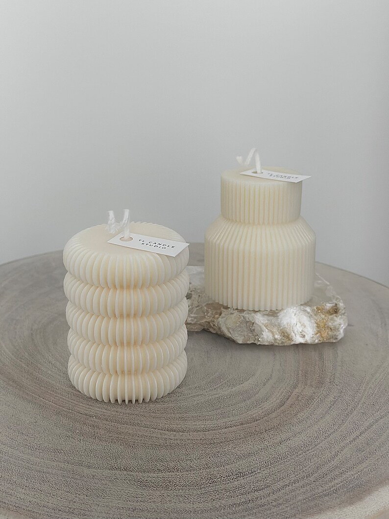 Apate X Daphne Combo Ribbed Pillar Candle Home Decor Candle 100% ...