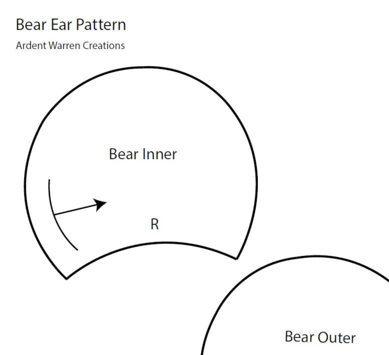 Patrón de orejas de oso para hacer orejas de piel sintética para ...
