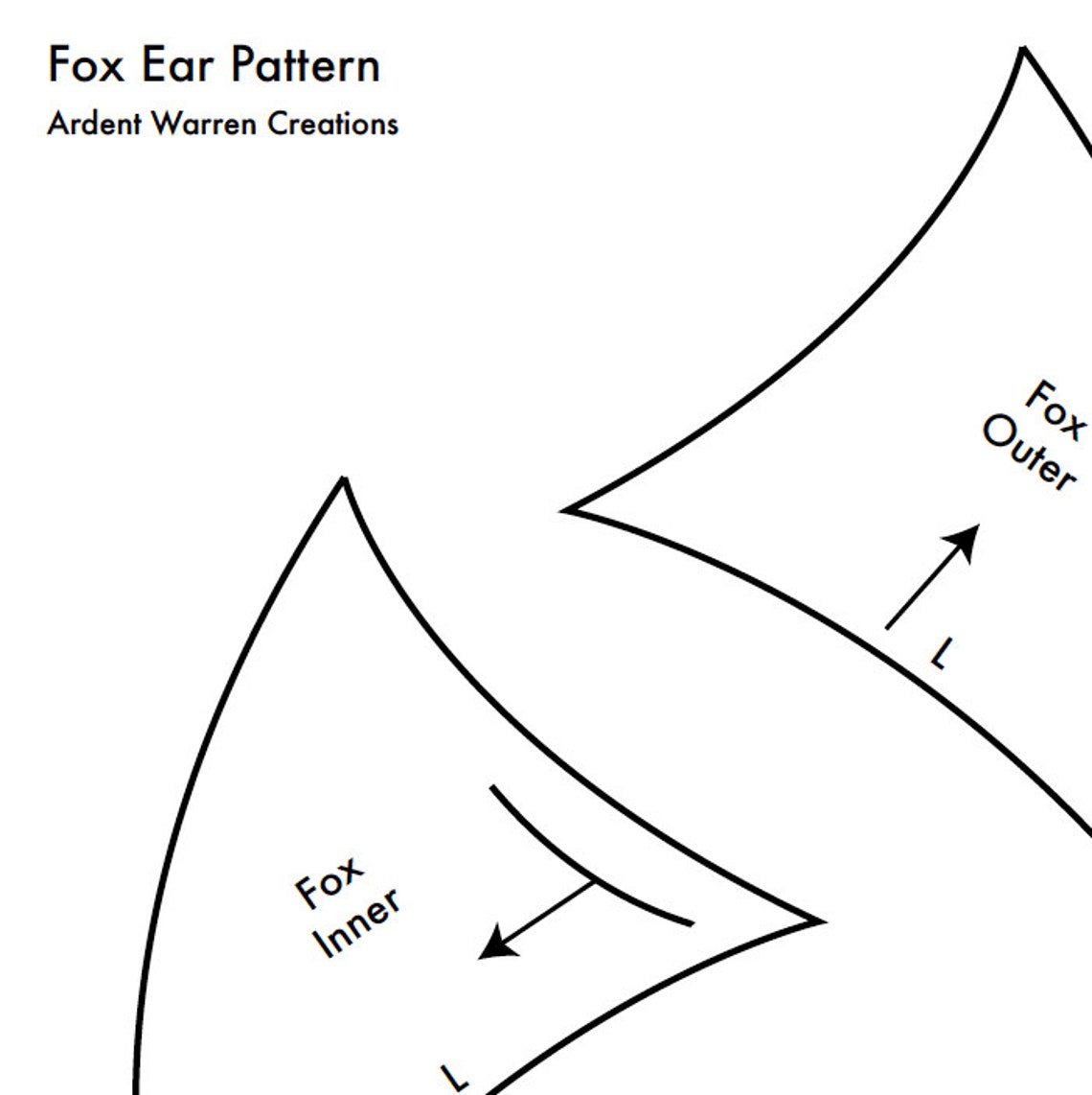 Fox Ears Digital Printable Pattern| DIY Faux Fur Costume Ears - Etsy