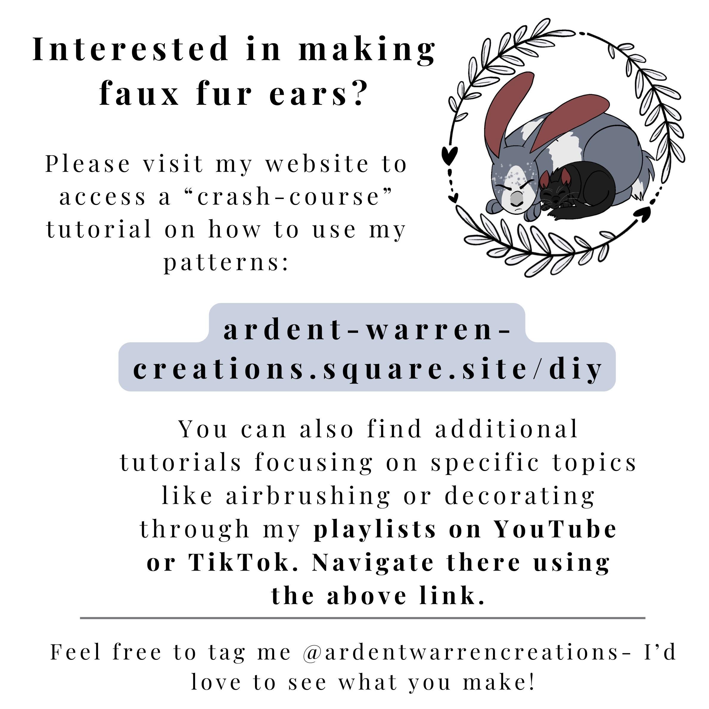 Wolf Ear Pattern for Making Faux Fur Costume Ears | Animal Ears Cosplay ...