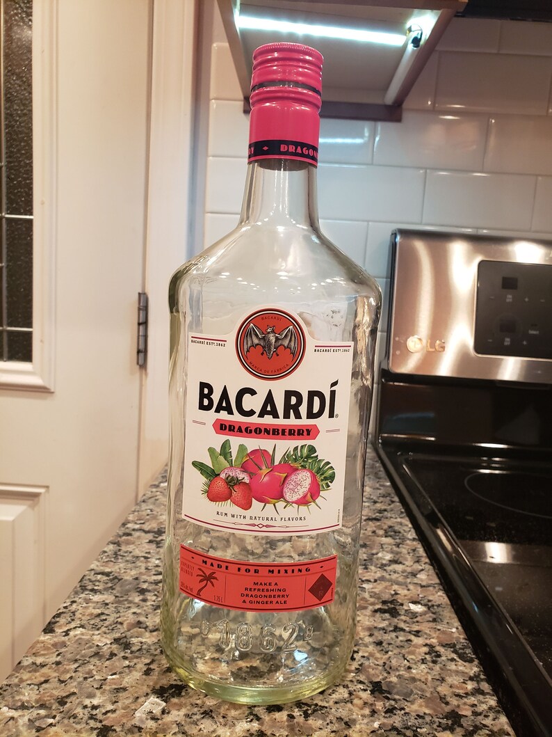 Bacardi Glass Liquor Bottle Empty DIY Supply for Projects - Etsy