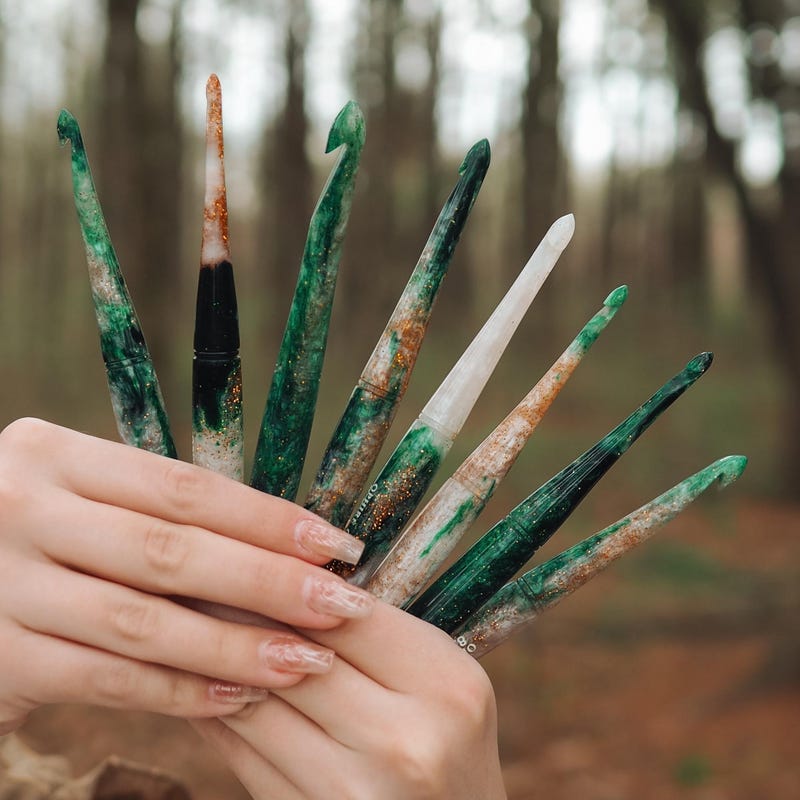 Resin Flowers Crochet Hook - Etsy