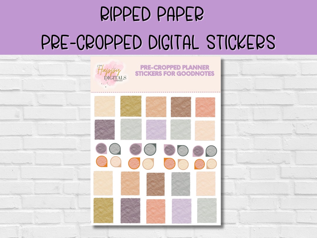 Ripped Paper Digital Stickers for Digital Planning in Goodnotes - Etsy
