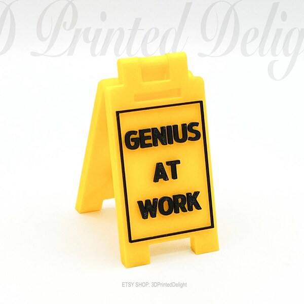 Genius at Work Sign - Etsy