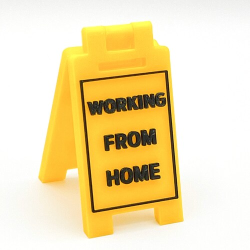 WORKING FROM HOME Mini Floor Sign Custom Colors 3D - Etsy