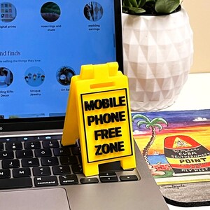 Mobile Phone Free Zone - Mini Floor Sign - Custom Colors - 3D Printed ...