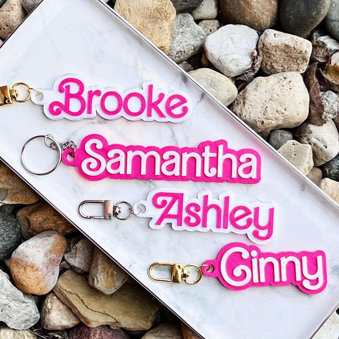 Personalized Keychain - Two-tone - Custom Colors & Text - Bag Charm ...