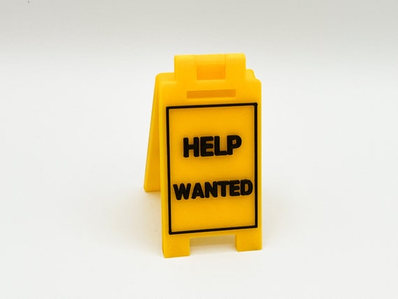 HELP WANTED Mini Floor Sign Custom Colors 3D Printed - Etsy