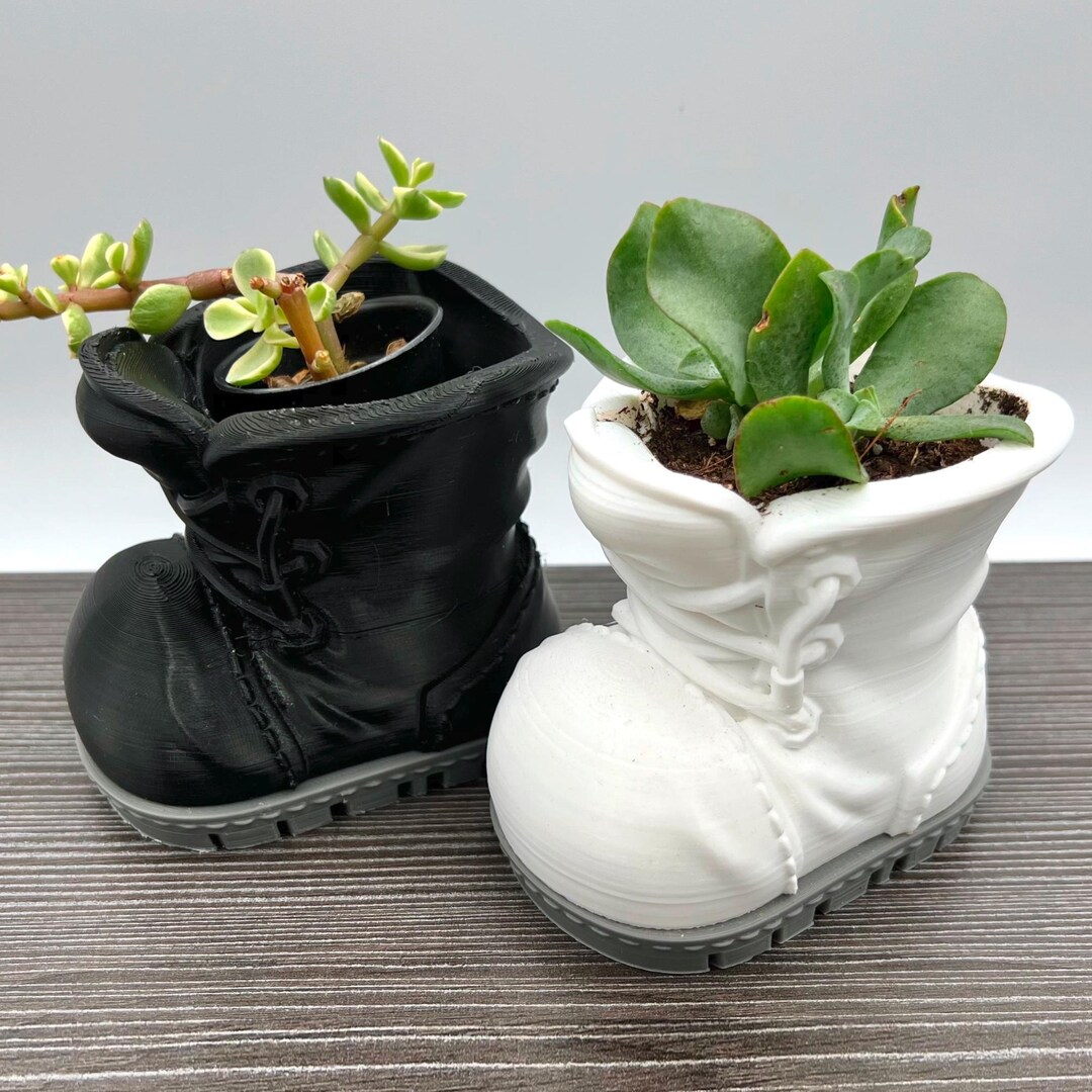 Cute Boot Succulent Planter Pot With Drain Hole & Saucer - Custom ...