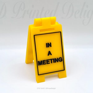 IN A MEETING Mini Floor Sign Custom Colors 3D Printed - Etsy