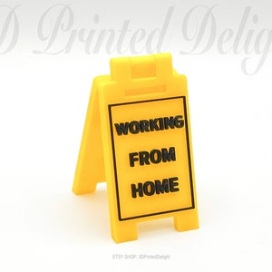 WORKING FROM HOME Mini Floor Sign Custom Colors 3D Printed - Etsy