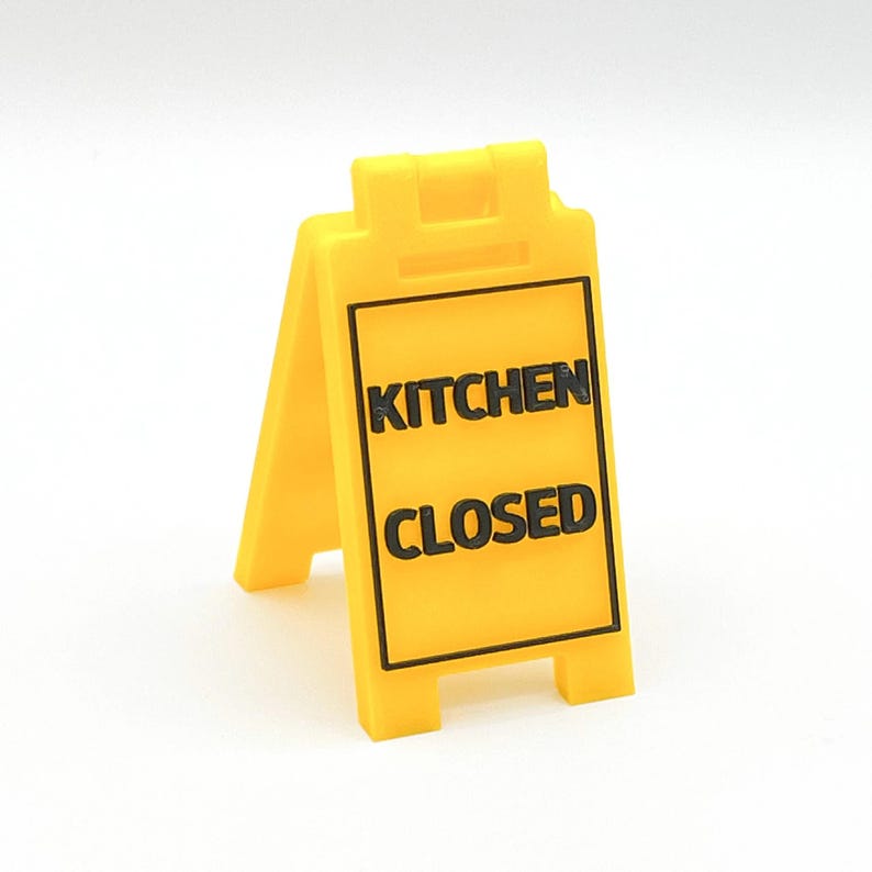 KITCHEN CLOSED - Mini Floor Sign - Custom Colors - 3D Printed - Etsy ...